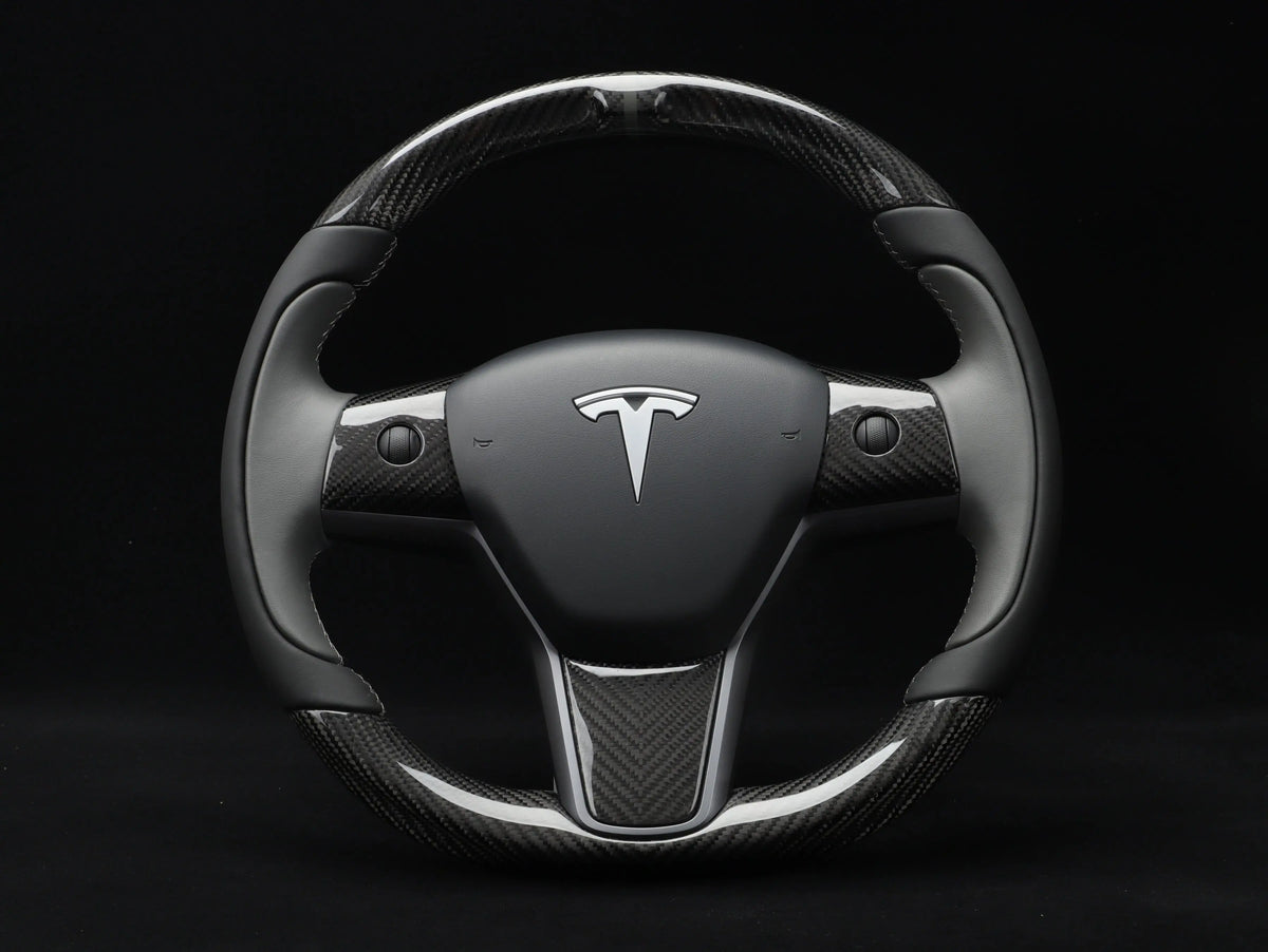 Tesla Model 3 Carbon Fiber Steering Wheel -Track Master - AXECO - Axeco